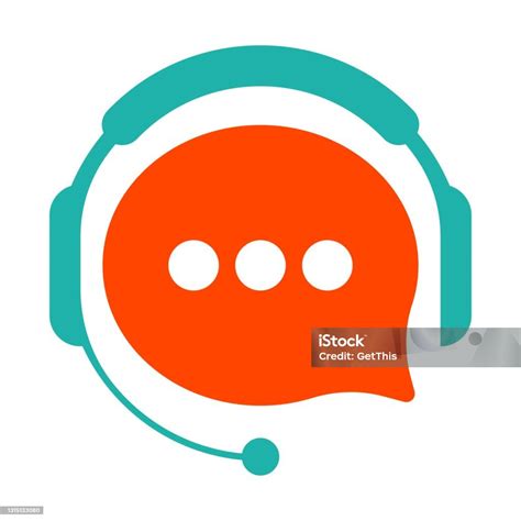 마이크와 컬러 스피치 버블 아이콘이 있는 헤드폰 또는 헤드셋 상담 전자 상거래 지원 서비스 라이브 마케팅 하루 종일 핫라인 일러스트레이션 로고 앱 웹 개발 Ui Ux 벡터
