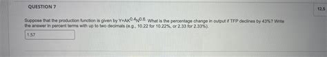 Solved Suppose That The Production Function Is Given By Chegg