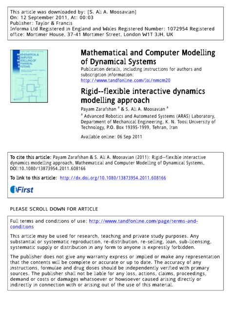 PDF Rigidflexible Interactive Dynamics Modelling Approach