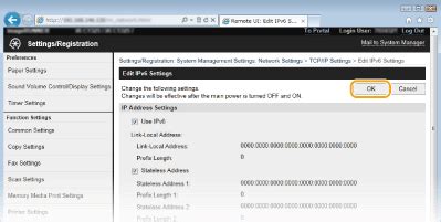 Setting IPv Addresses