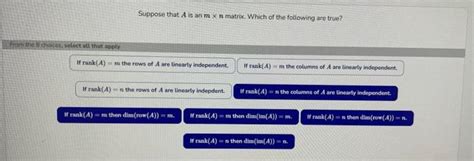 solved suppose that a is an m×n matrix which of the