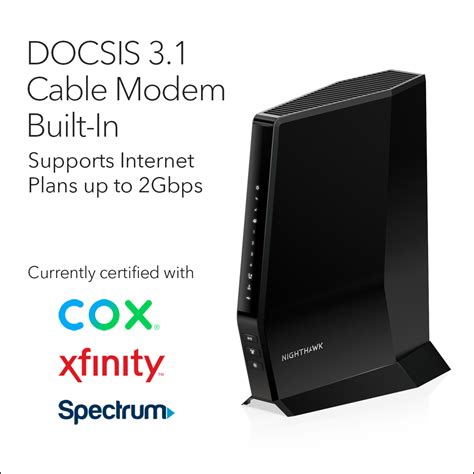 Free Shipping Netgear Nighthawk Ax2700 Docsis 3 1 Wifi 6 Router 2 7gbps With Built In Cable