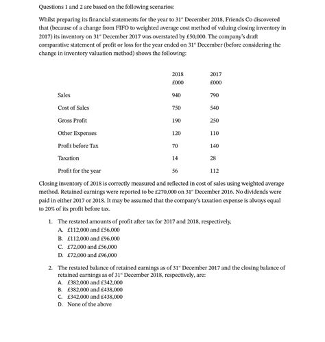 Solved Questions 1 ﻿and 2 ﻿are Based On ﻿the Following