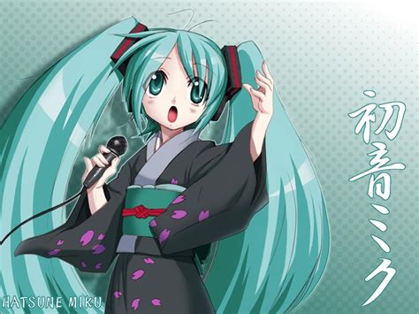 Hatsune Miku Vocaloid Microphone Hair Rare Gallery Hd Wallpapers