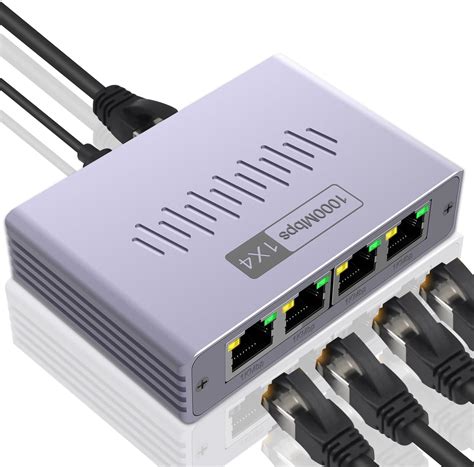 Funzing Gigabit Ethernet Splitter 1x2 High Speed 1000mbps Usb Powered Supports