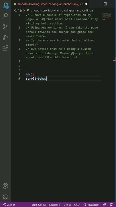 Javascript Smooth Scrolling When Clicking An Anchor Link Youtube