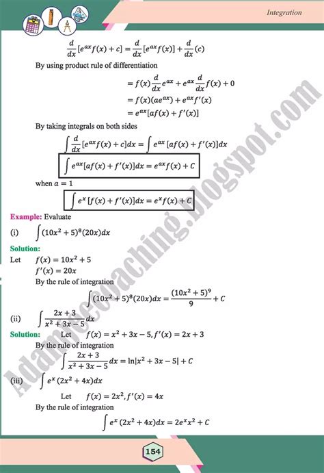 Adamjee Coaching Integration Mathematics Class 12th Text Book