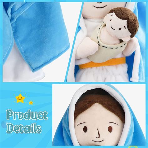 Jesus Plush Toy Virgin Mary Soft Doll Traveler Crutch Style Donkey