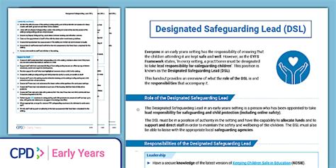 designated safeguarding lead dsl handout teacher made