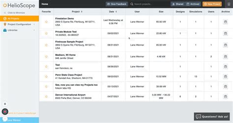filtering shared projects in the new experience helioscope