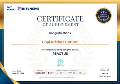 Gopi Krishna On Linkedin Nxtwave Ccbp React Webdevelopment Continuouslearning