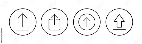 Upload Icon Set Load Data Symbol Stock Vector Adobe Stock