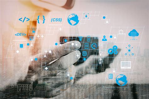 실업가 착용 하는 가상 현실 Vr 헤드셋과 휴대 전화를 사용 하 여 현대 사무실에서 고글 45 49세에 대한 스톡 사진 및 기타 이미지 45 49세 Html 가상현실