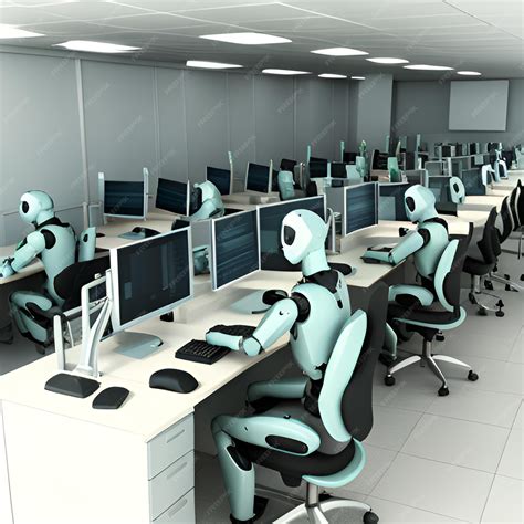 Premium Ai Image Artificial Intelligence Ai Robot Working In The Office