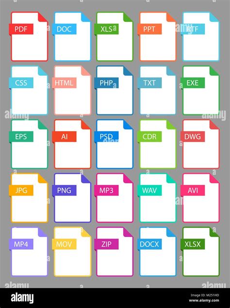 Set File Format Icon Stock Vector Image And Art Alamy