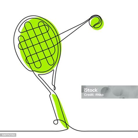 테니스 라켓과 공은 연속 라인으로 스포츠 디자인 배너 테니스 장비 활동적인 라이프 스타일 벡터 Championship에 대한