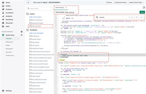 how to add code to your section in shopify shopify header code