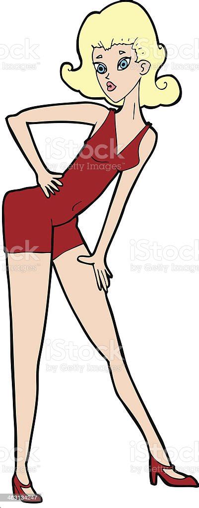 Cartoon Model Woman Posing Stock Illustration Download Image Now