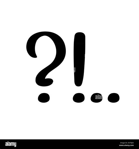 Question And Exclamation Marks Punctuation Signs Hand Drawn Symbol Typography Simple Vector