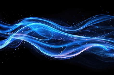 Dynamic Cold Air Flow From Conditioner Effect Vibrant Blue Energy Swirls For Design And Graphics