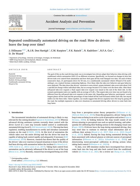 Pdf Repeated Conditionally Automated Driving On The Road How Do