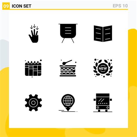 Set Of 9 Modern UI Icons Symbols Signs For Holiday Celebration Remove