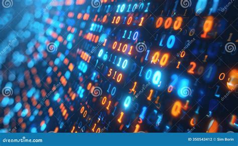 A Digital Screen With Cascading Binary Code 0s And 1s Creating A Futuristic Stock Illustration
