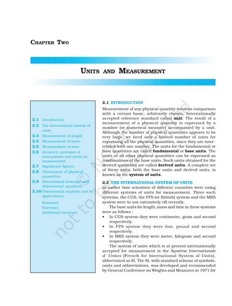 Pdf Units And Measurement · Quantity Name Symbol Definition Length Metre M The Metre Is The