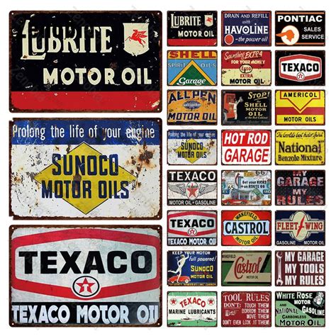 Home And Living Home Decor Sonoco Motor Oil Metal Sign Wall Hangings Etna