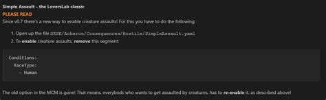 Problem With Acheron Creature Defeat Doesn T Work As Intended Technical Support SexLab
