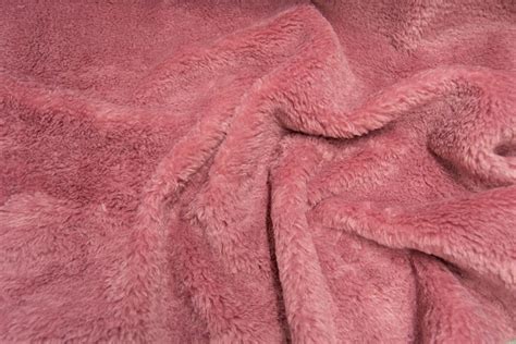 Faux Fur Teddy Fabric Soft And Thick Coral Pink H 33