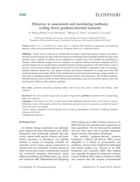 Pdf Efficiency In Assessment And Monitoring Methods Scaling Down