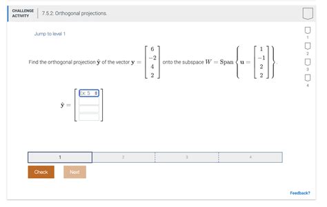 Solved Linear Algebra Challenge Activity 752 Orthogonal Projections Course Hero