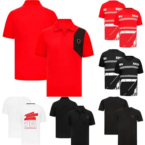 ₩8192에서 F1 레이싱 폴로 셔츠 2023 포뮬러 1 팀 브랜드 남자 레드 티셔츠 저지 여름 스포츠 캐주얼 탑 빠른 건조 통기성 티셔츠 남자 Dhgate