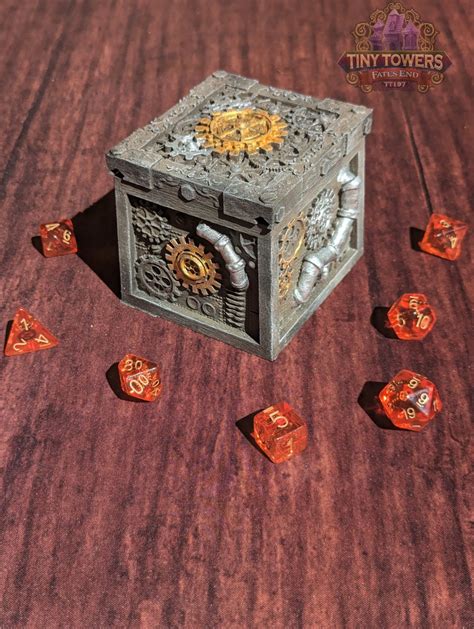 Steampunk Clockwork Cube 3d Printed Rpg Dice Jail Fates End