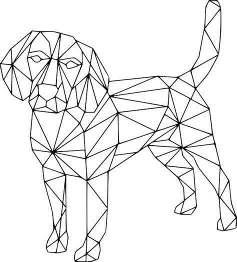 Ilustracao Geometrica De Cachorro Cibi Miniatura Geometrica