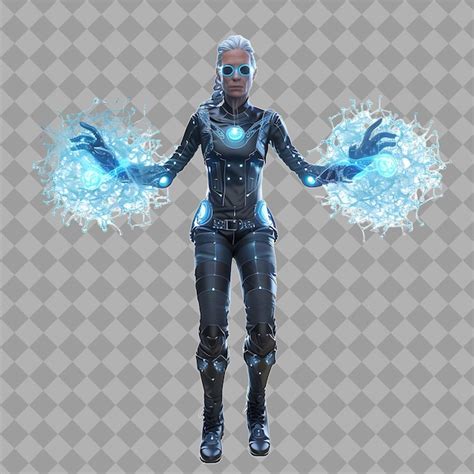 Middle Aged Woman Quantum Manipulator With Quantum Form Quan Isolated