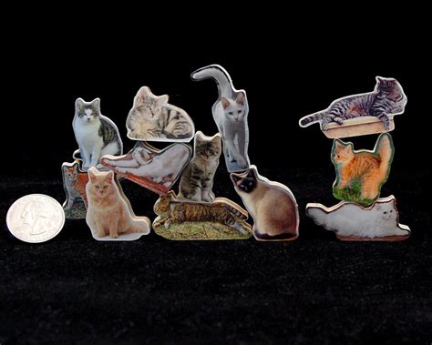 Stacking Cats Playset One Dozen Wooden Cat Toys Cat Game Etsy