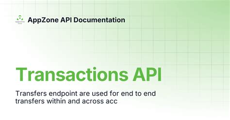 transactions api appzone api documentation