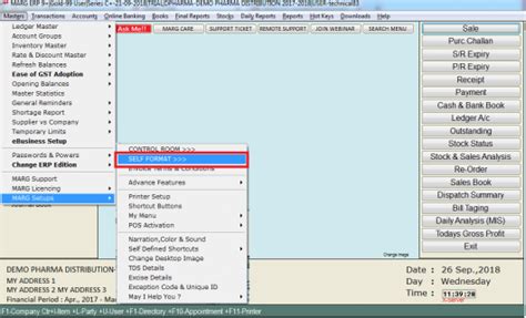 how to set default billing format for modify purchase invoice in marg