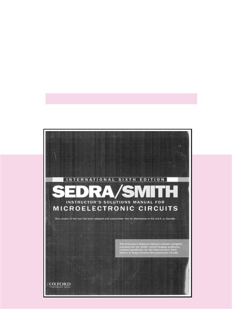 Instructor S Solution Manual For Microelectronic Circuits International