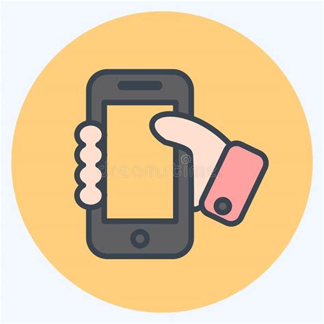 Icon Holding Smartphone Suitable For Web Interface Symbol Color Mate