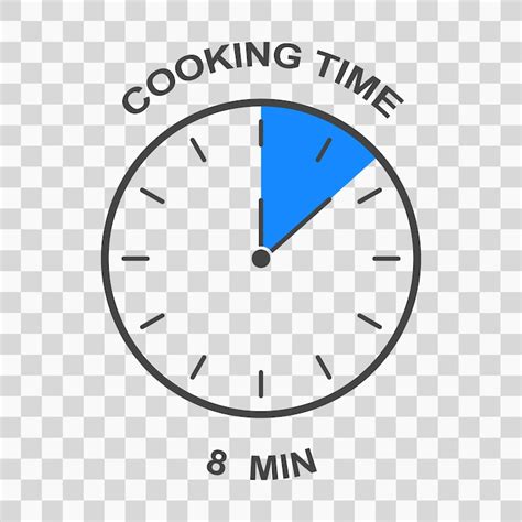Premium Vector Cooking Time Icon Clock Face With 8 Minute Time Interval Timer Symbol