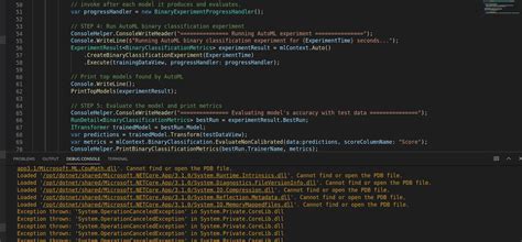Automl Throws Several Operationcanceledexceptions Issue Dotnet Machinelearning Github