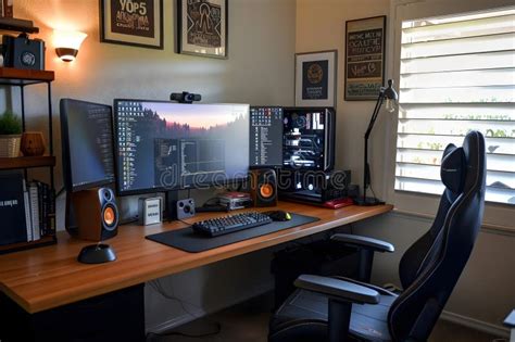Ultimate Home Office Setup Ergonomic Desk Design Featuring Dual Monitors Computer Tower And