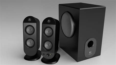 Logitech X 230 2 1 스피커 시스템 3d 모델 1 Blend Dae 3ds Fbx Obj Free3d