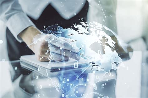 Premium Photo Multi Exposure Of Abstract Programming Language