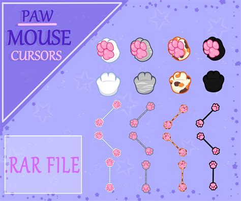Cute Paw Cat Paw Furry Paw Mouse Cursor Pc Windows Desktop Rar And