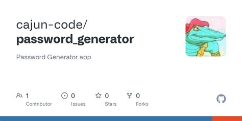 Github Cajun Code Password Generator Password Generator App