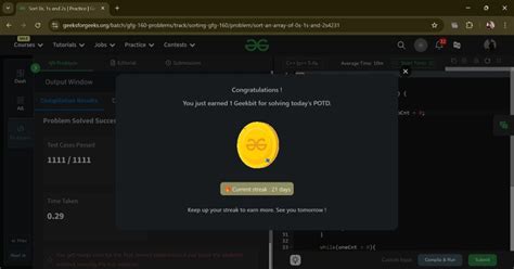 Gfg160 Geekstreak2024 Geeksforgeeks Dsa Codingjourney Day21 Sorting Prateek Raj